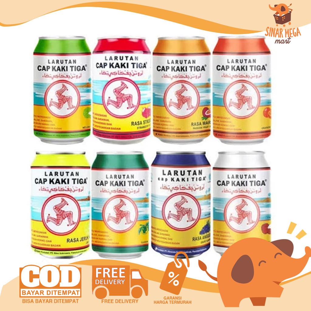 Jual CAP Kaki Tiga Kaleng 320ML All Varian | Guava, Lychee, Orange ...