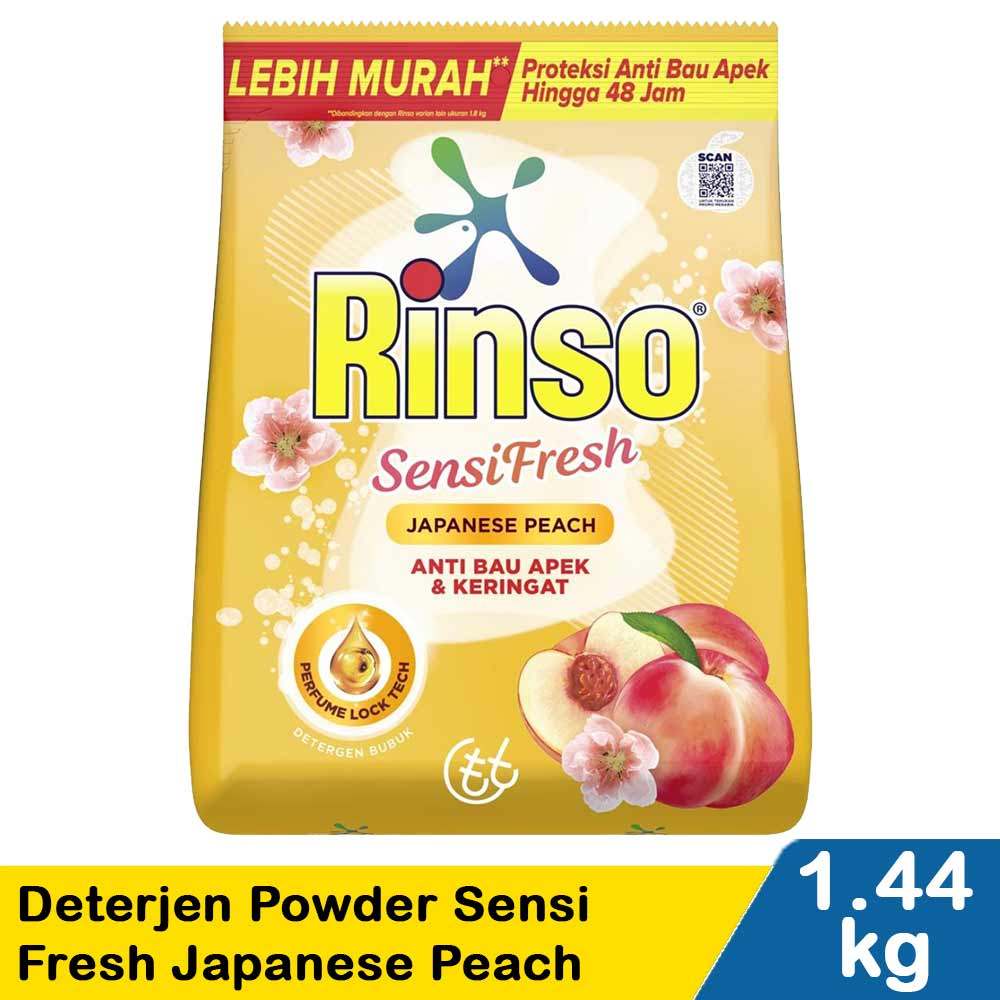 Jual RINSO DETERJEN POWDER SENSI FRESH JAPANESE PEACH 1.44Kg | Shopee ...