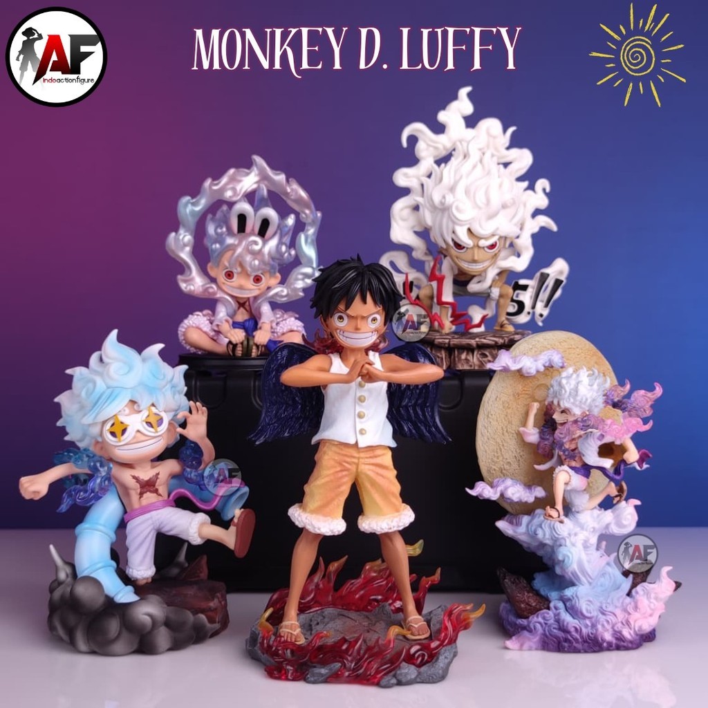 Jual Action Figure One Piece Luffy Seraphim & Nika Luffy Chibi Gear 5 ...