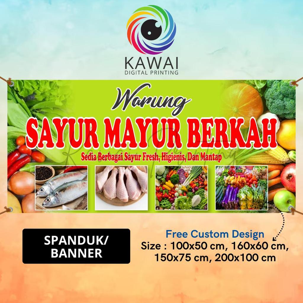 Jual Spanduk Banner MMT Warung Sayur Mayur Hijau Bisa Rekuest 200x100 ...
