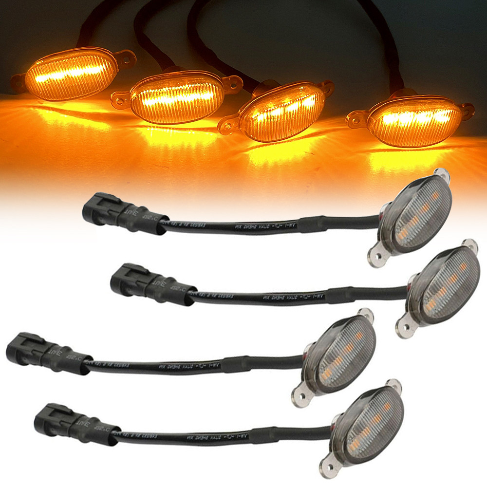 Jual Universal Car Front LED Grille Light Amber Grill Daytime Running ...