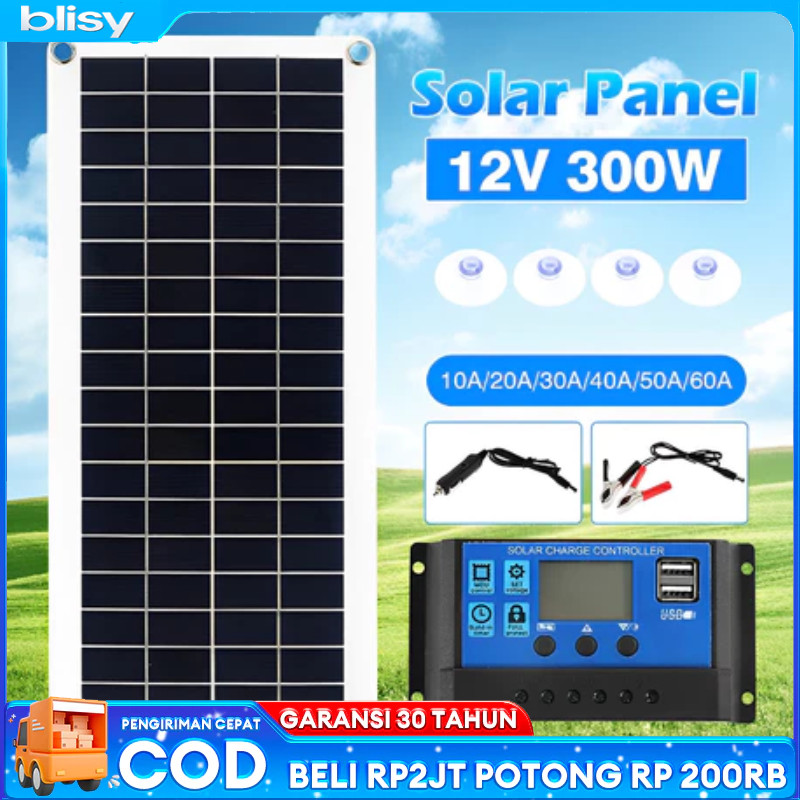 Jual Solar Panel 100W Panel Surya Solar Charge Controller LED Display ...