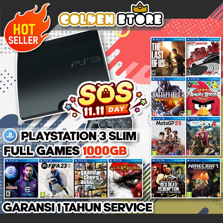 Jual PS3 SLIM 1TB PLAYSTATION 3 SLIM FULL GAMES | Shopee Indonesia