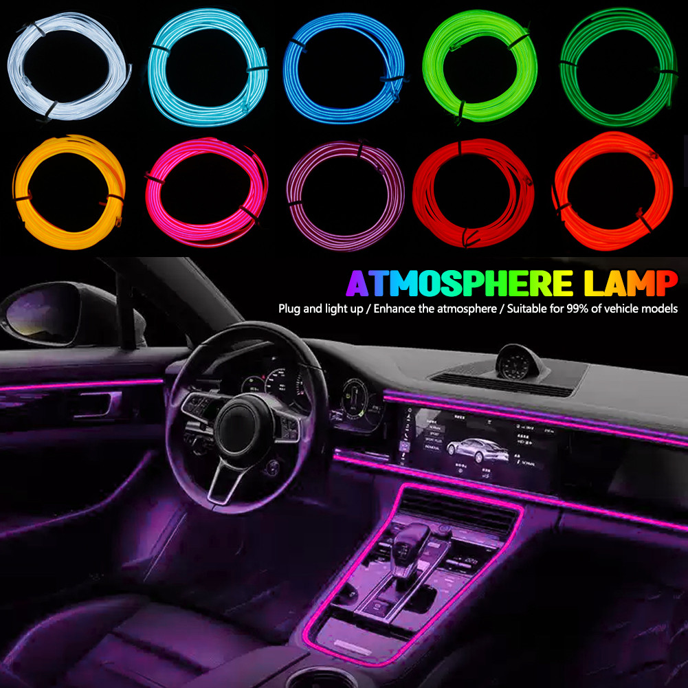 Jual 1/3/5M Vehicle LED Light Strip Car Y Interior Decor Lamp Strap ...