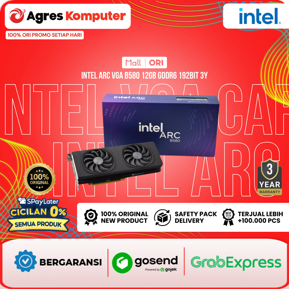 Jual INTEL ARC VGA B580 12GB GDDR6 192BIT 3Y | Shopee Indonesia