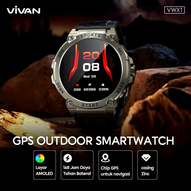 Jual VIVAN JAM SMARTWATCH GPS AMOLED VWX1 SPORT SERIES GARANSI RESMI ...