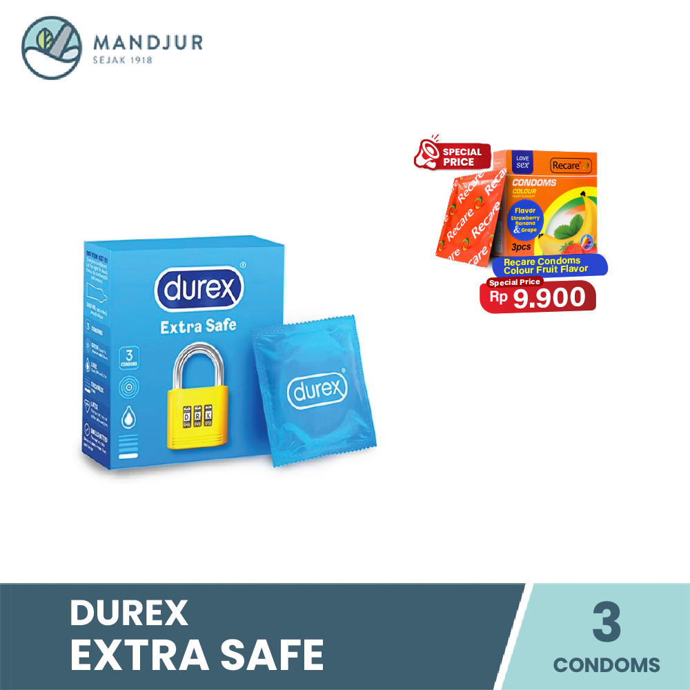Jual Kondom Durex Extra Safe Kondom Tebal Pria Lebih Aman Isi 3 ...