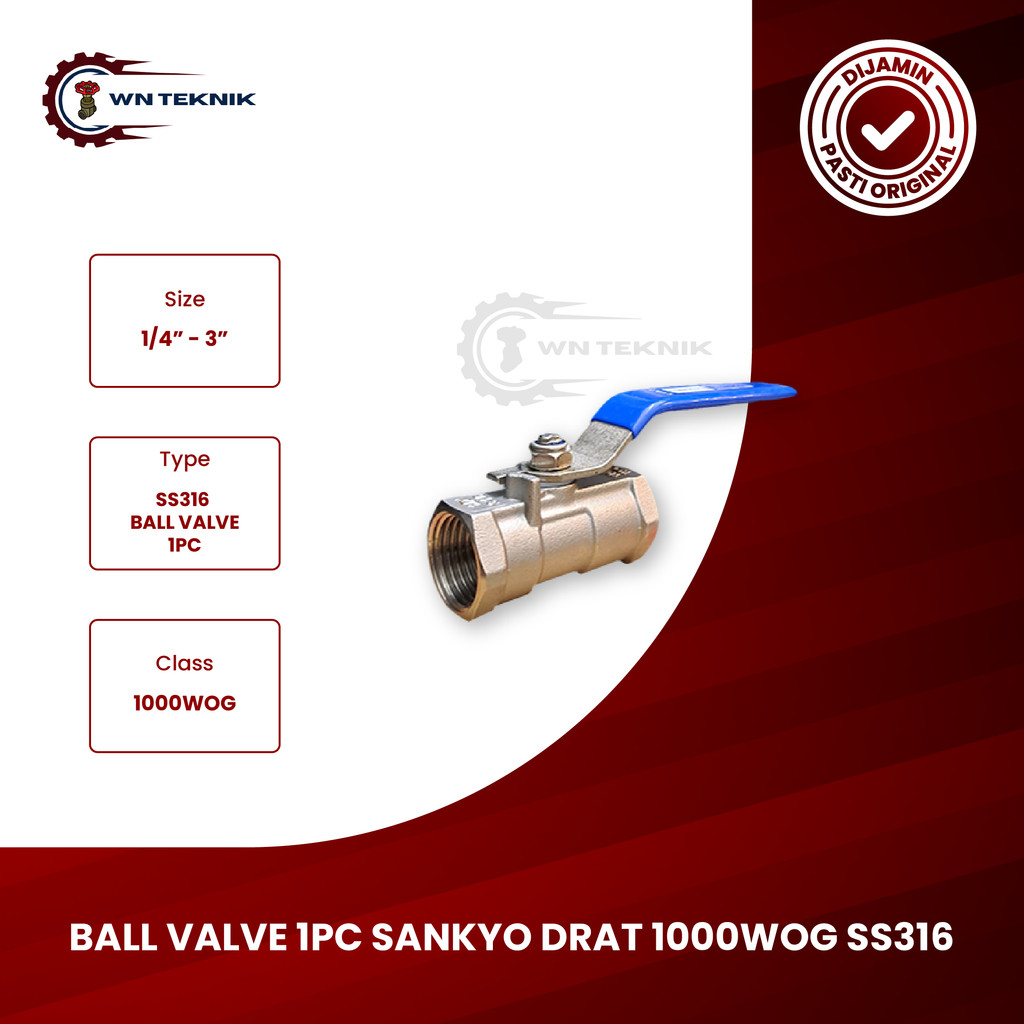 Jual BALL VALVE SANKYO SS316 1 1/2" INCH ORIGINAL 100% | Shopee Indonesia