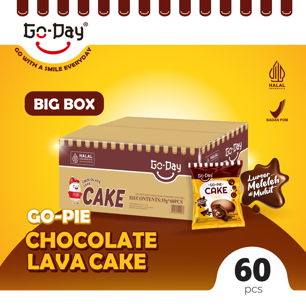 Jual Go-Day Go-Pie Chocolate Lava Cake 1 Dus Isi 60 Pcs | Shopee Indonesia