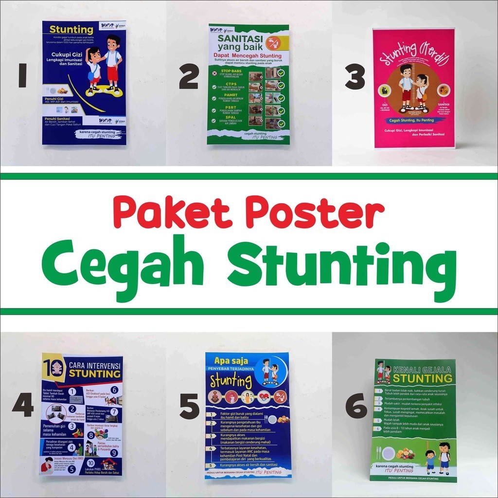 Jual Paket Poster Stunting, Poster Informasi Stunting, Edukasi Stunting ...