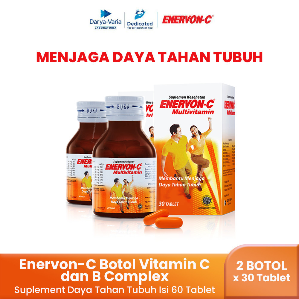 Jual Enervon-C Vitamin C dan B Complex Isi 60 Tablet (2 Botol x 30 ...