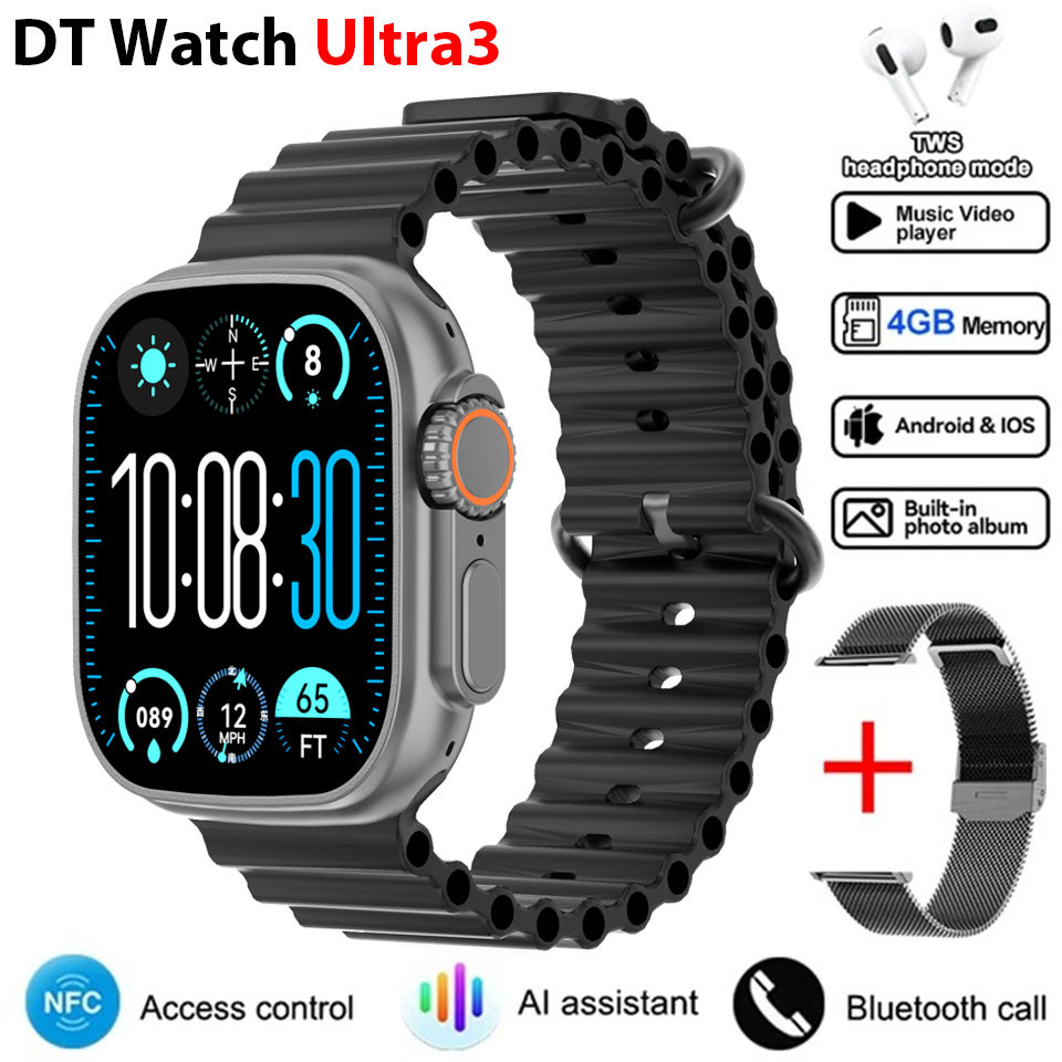Jual New DT Ultra 3 Pro Google map NFC Smart Watch 32G Memory Music ...