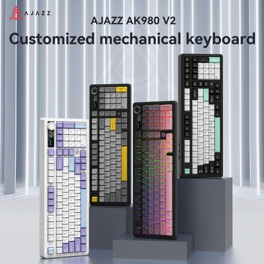Jual Ajazz AK980 / AK-980 / AK 980 V2 98% Mechanical Keyboard Three ...