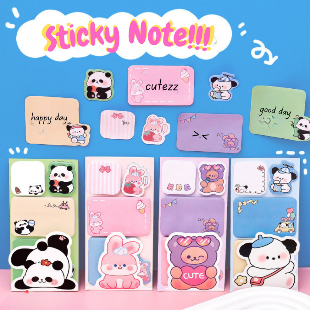 Jual BB Sticky Note 4 in 1 Isi 100 Lembar Memo Lucu Kertas Catatan ...
