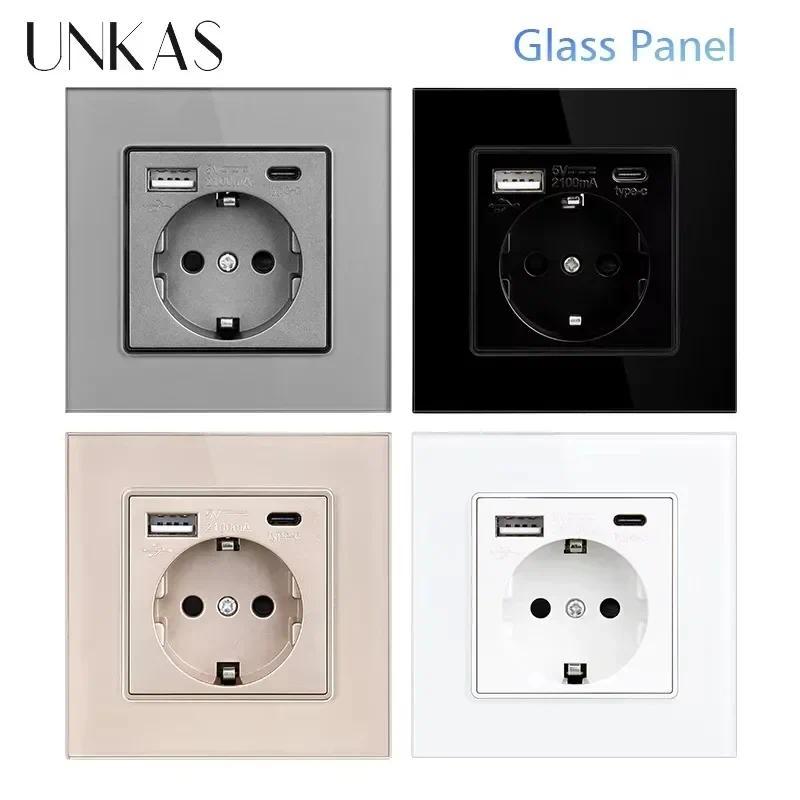 Jual UNKAS Type-C USB Tempered Glass Panel Grey EU / Spain / Russia ...