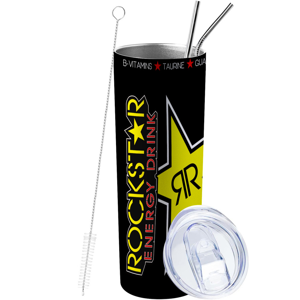 Jual 20oz Rockstar Energy Drink Insulated Skinny Tumblers Coffee Cup ...
