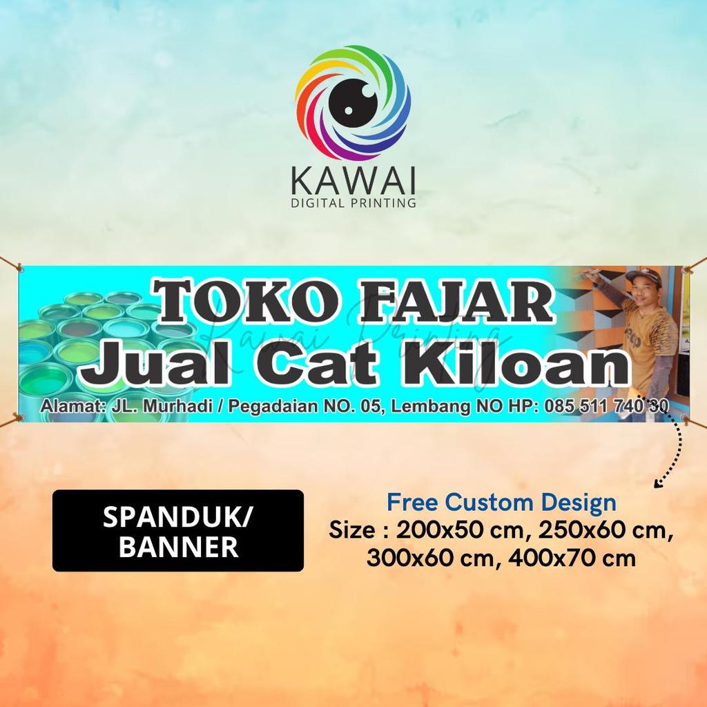 Jual SPANDUK BANNER Toko Fajar Biru Jual Cat Kiloan MMT Spanduk Custom ...