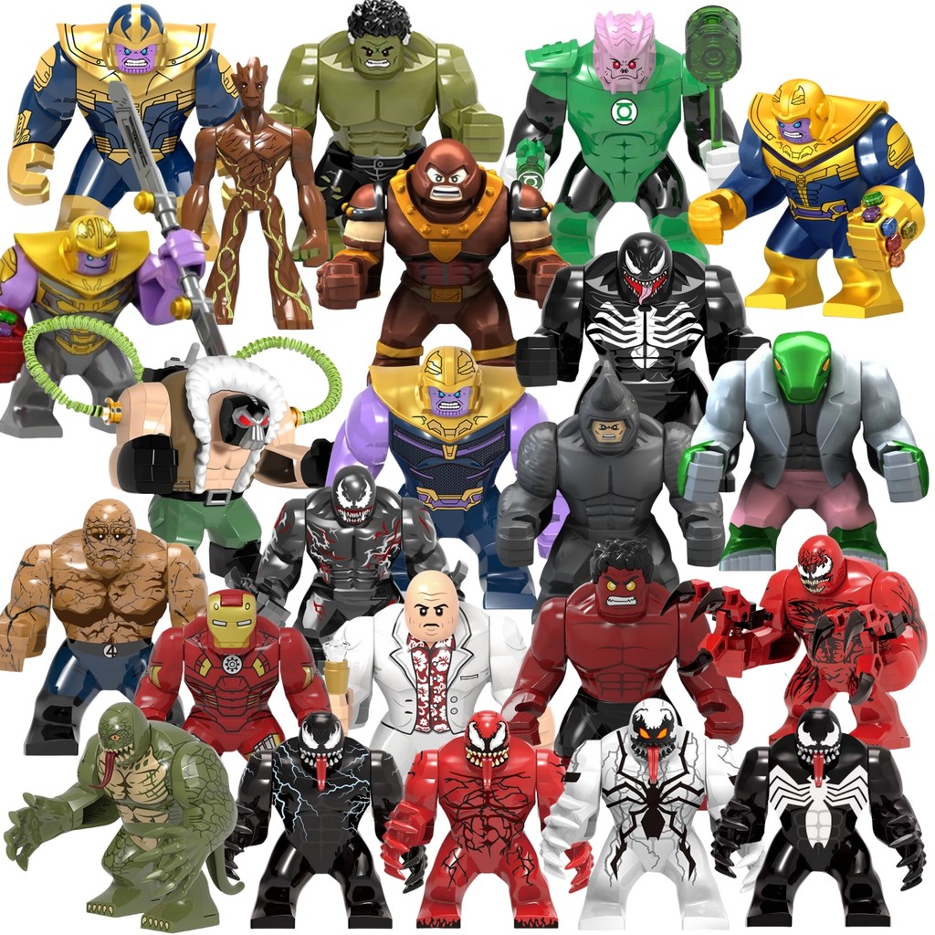 Jual Blind Box Mini Building Blocks Figures Big Goblin Spiderman Iron ...