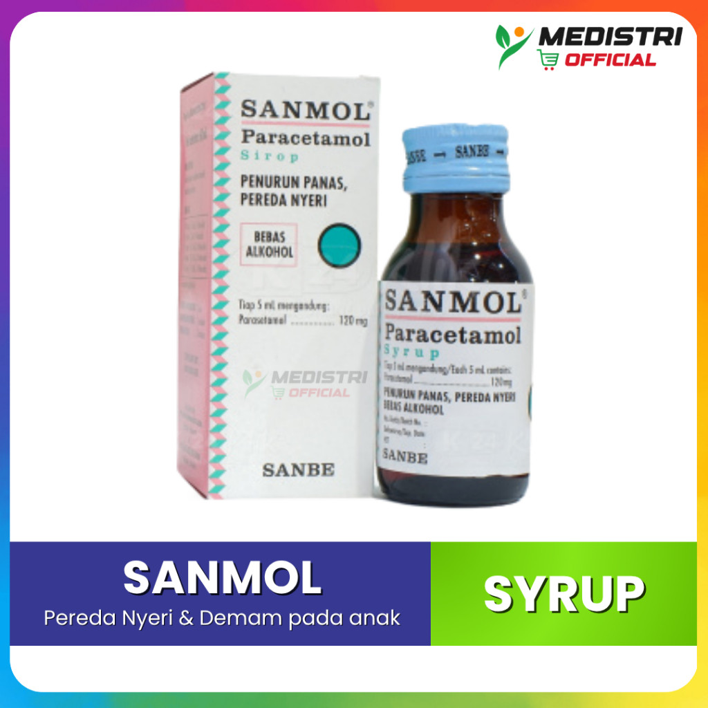 Jual Sanmol Syrup 60ml - Paracetamol Pereda Panas Demam Nyeri Anak ...