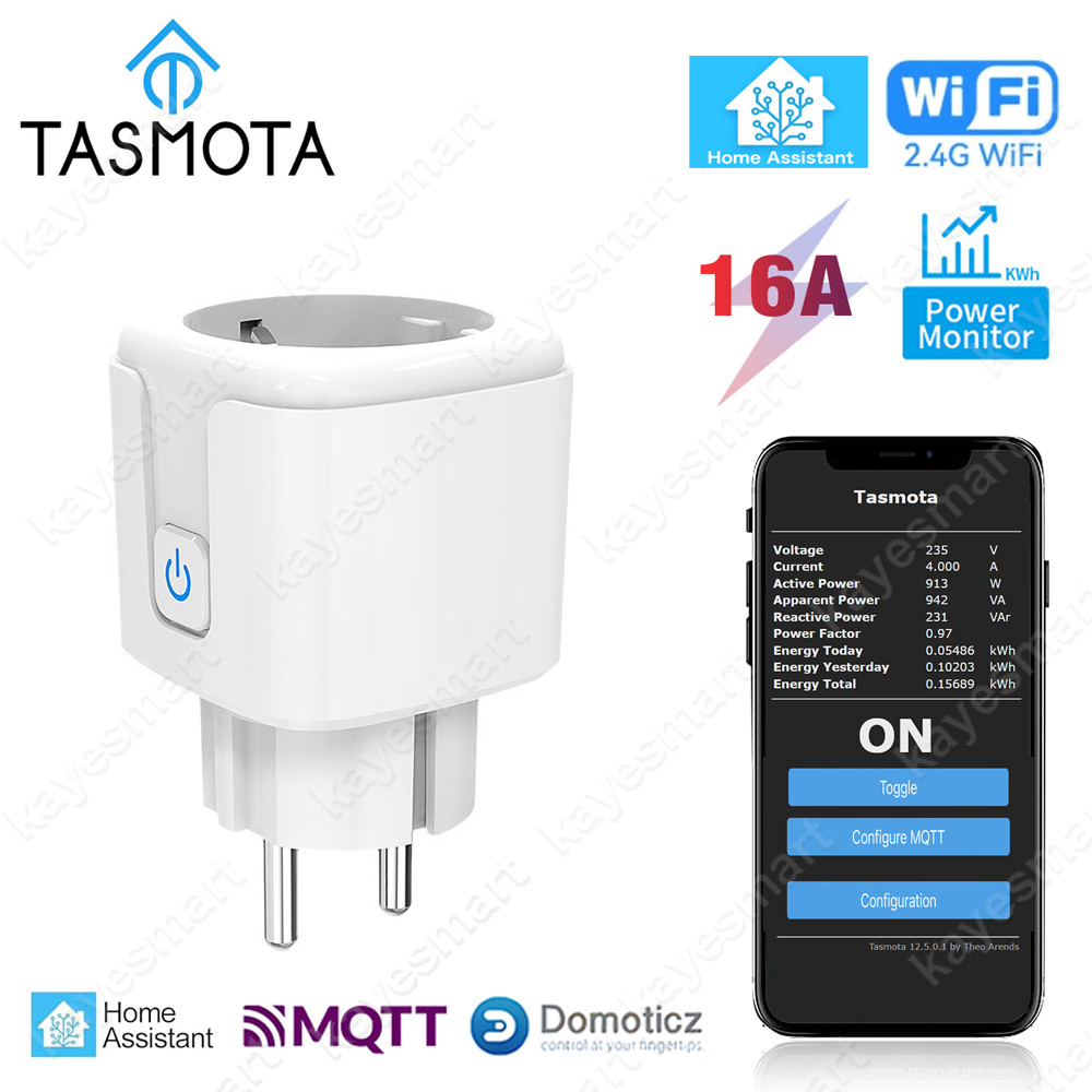 Jual Tasmota Smart Plug WiFi EU Smart Home Socket 16A with Power ...