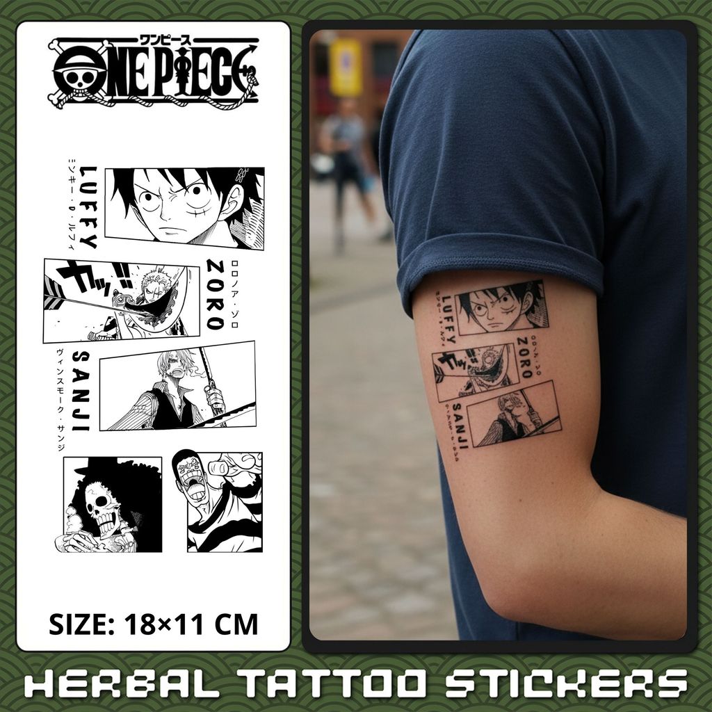 Jual Tato Temporer Semi Permanen Luffy Zoro Sanji Brook – Fruit Ink ...