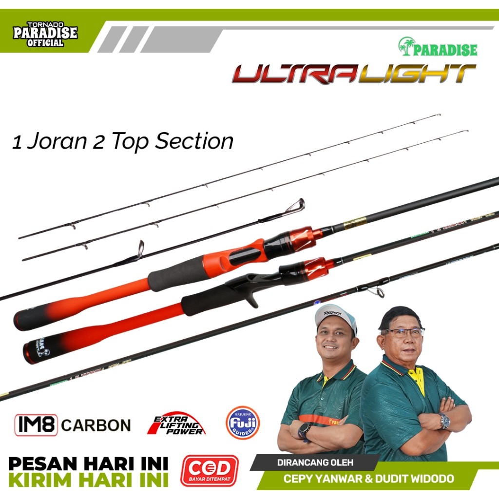 Jual Tornado Joran Paradise Ultra Light UL 2 Tip Section 198cm 204cm ...