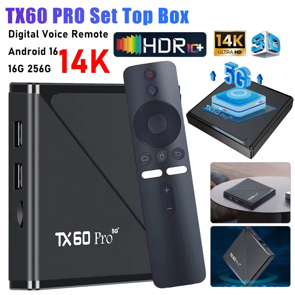 Jual TX60 PRO Android 16 TV Set Top Box 2.4G/5G Dual WiFi Mea Players ...