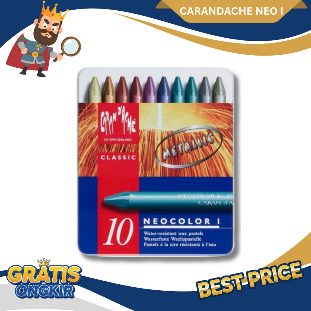Jual Carandache Crayon Metallic Neocolor I 10 Warna Metallic - Set ...