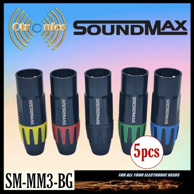 Jual Jack XLR Canon Male Soundmax SM-MM3-BG Jek Mic Black Gold 5pcs ...