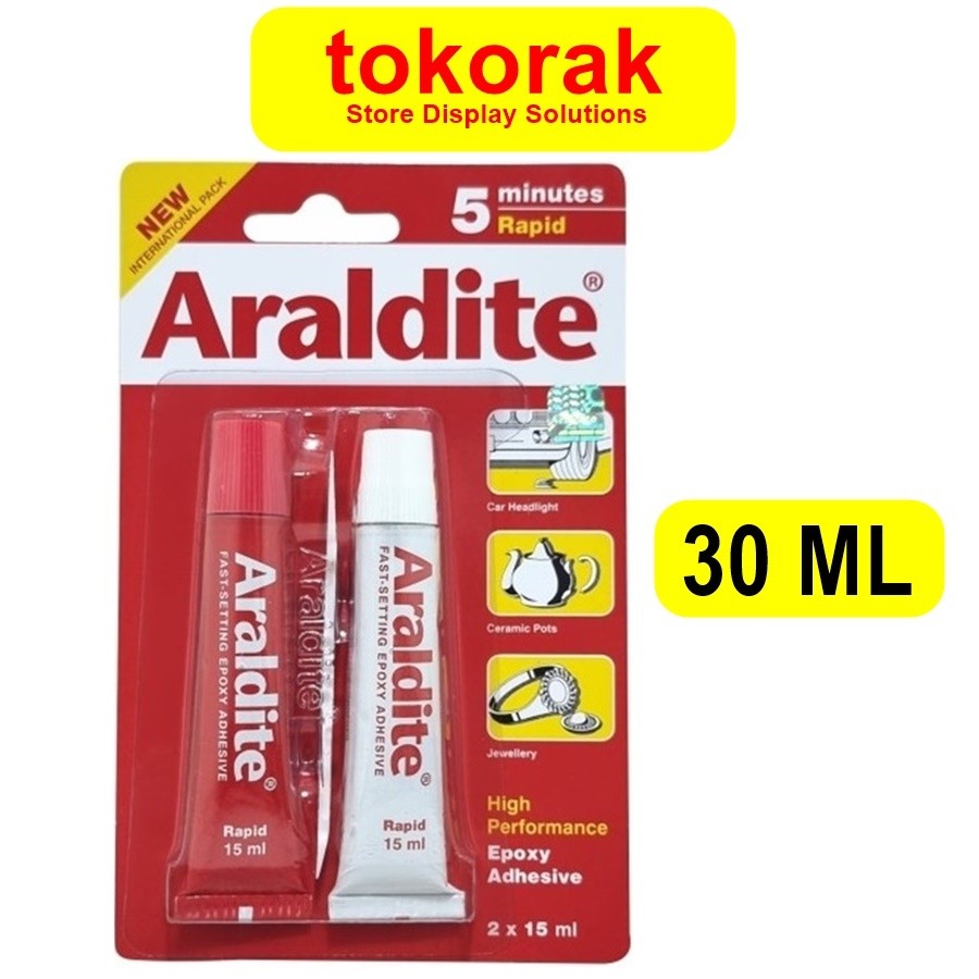 Jual LEM ARALDITE MERAH 5 MENIT LEM BESI SERBAGUNA RAPID EPOXY 5 ...