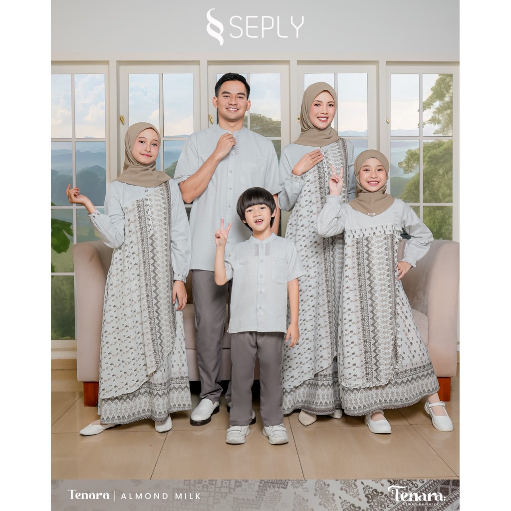 Jual SEPLY Sarimbit 2026 Lebaran Seragam Keluarga TENARA Almond Milk ...