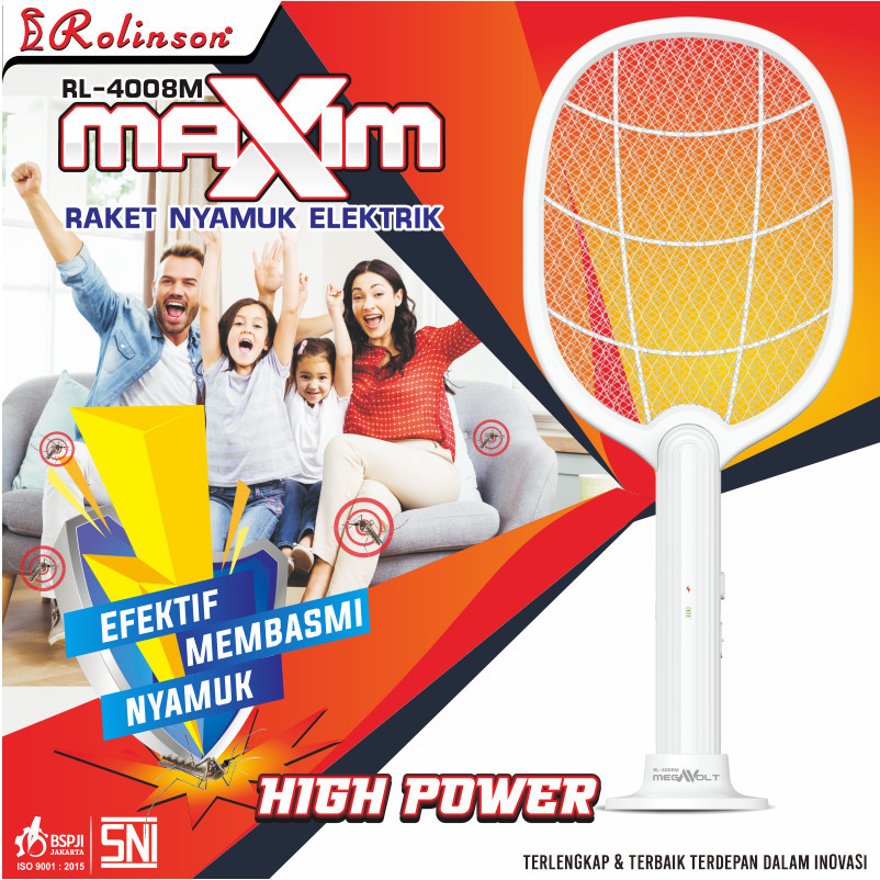 Jual Raket Nyamuk Elektrik Rolinson High Power 3500V Series Maxim RL ...
