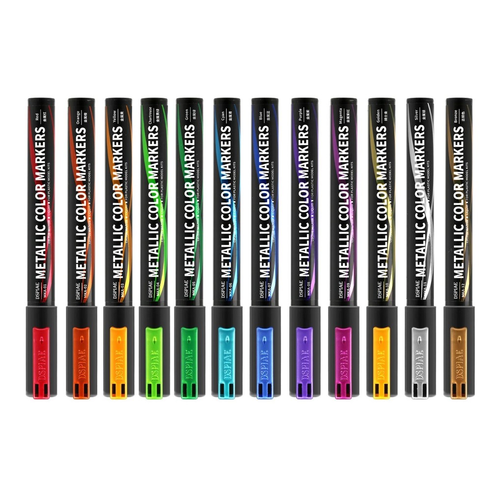 Jual DSPIAE MKA 12pcs Super Metallic Color Markers kit Dual Tips Marker ...
