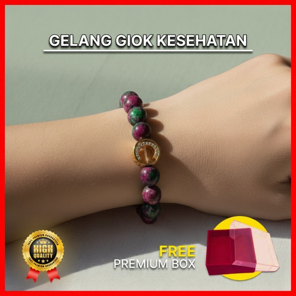 Jual WEARMOURA Kado Anniversary Istri – Gelang Giok Ungu Hijau Batu ...