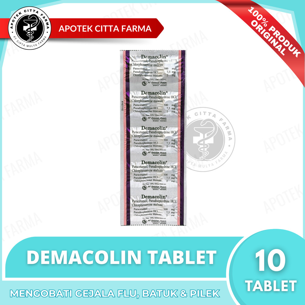 Jual Demacolin Tablet [ Per 1 Strip @ 10 Tablet ] - Obat Flu Dan Pilek ...