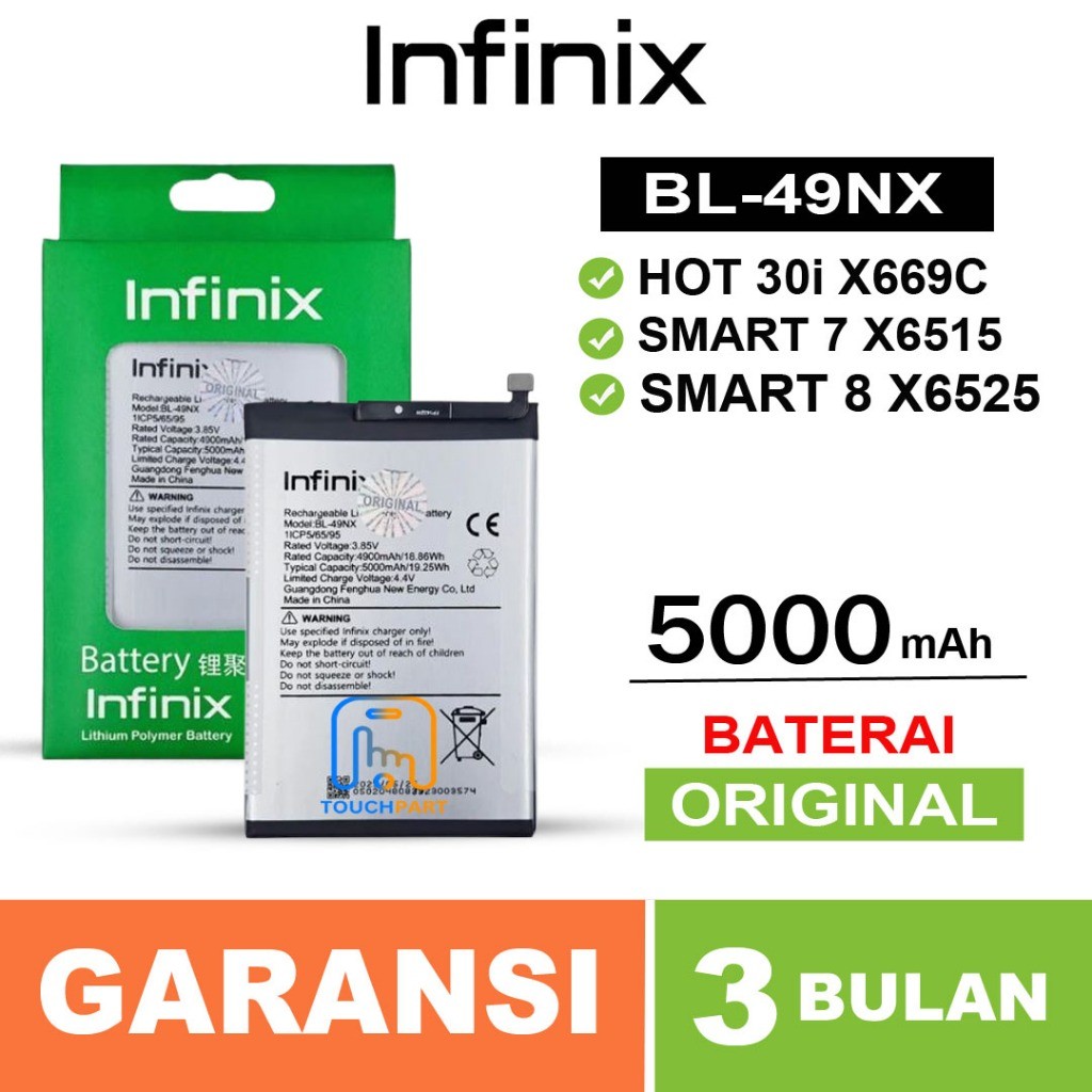 Jual BATERAI BATRE BATRAI BATTERY INFINIX HOT 30i X669C / SMART 7 X6515 ...