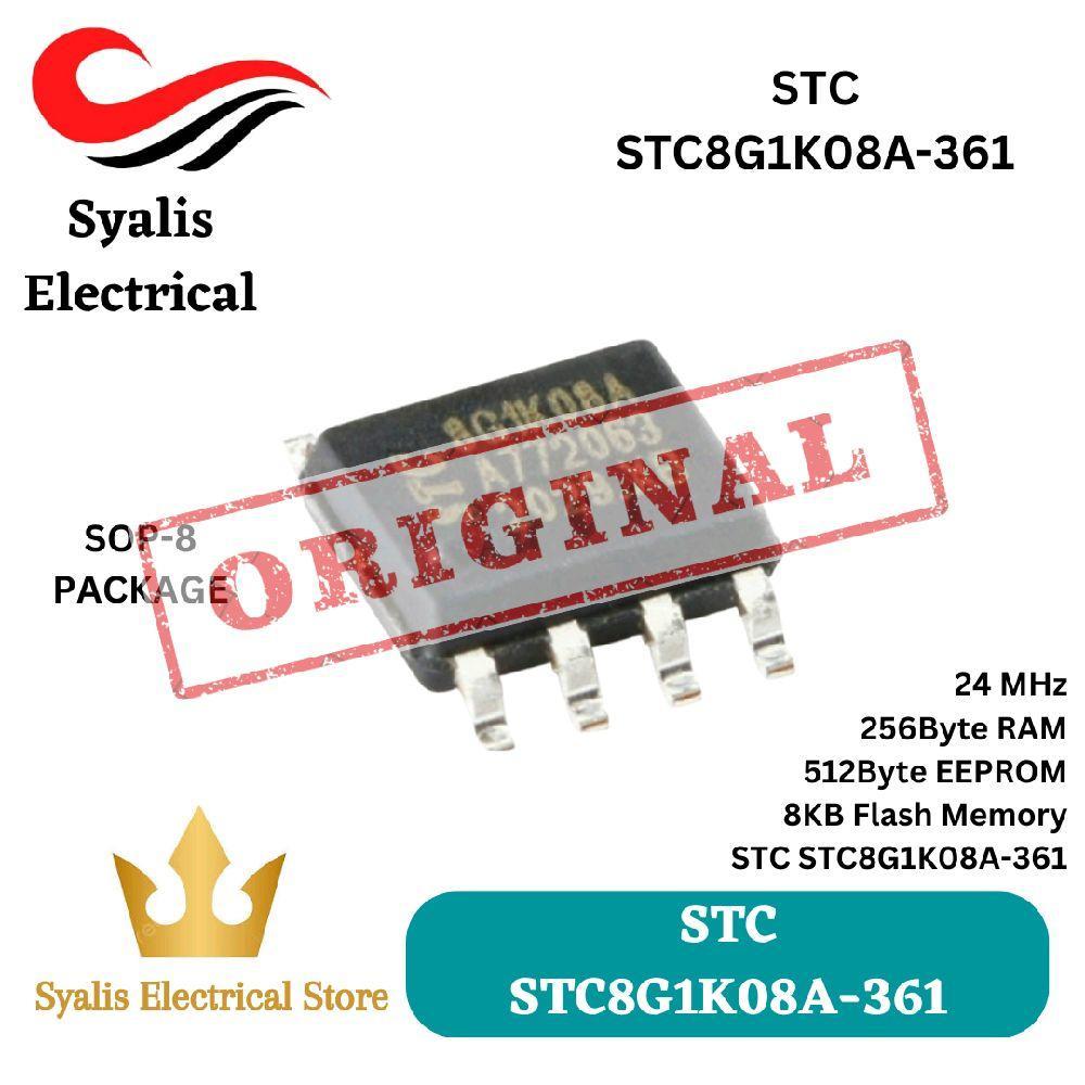 Jual STC STC8G1K08A-361 SOP-8 8-bit Microcontroller MCU 24MHz 8KB Flash ...