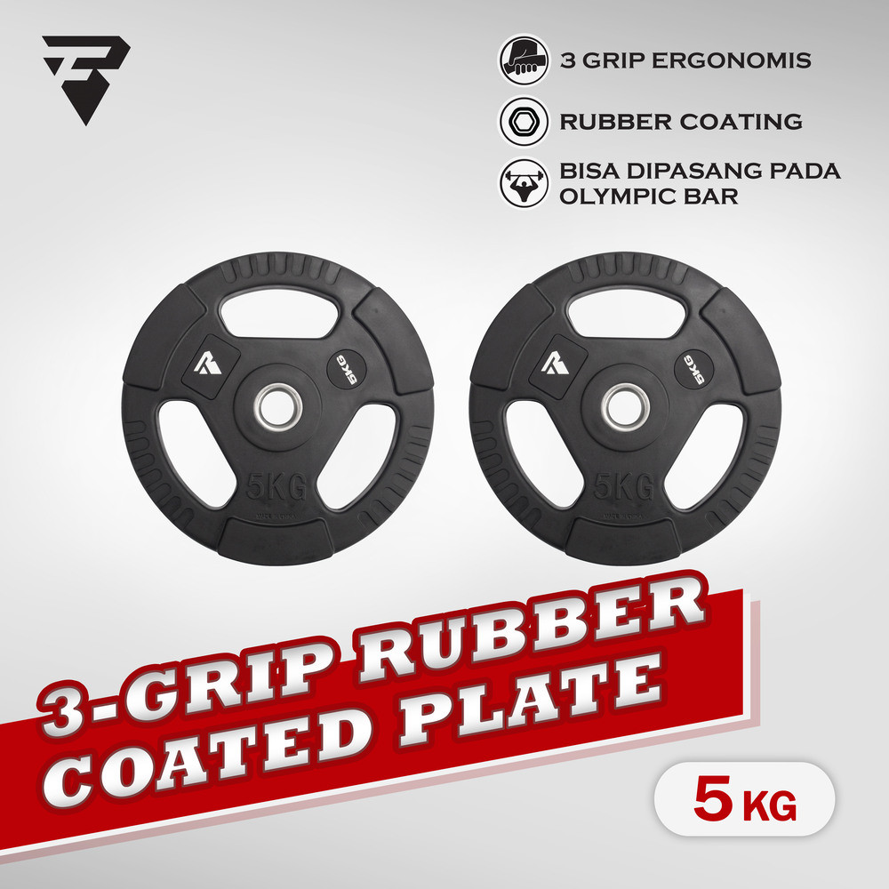 Jual RF GEAR. SET 3-GRIP RUBBER COATED WEIGHT PLATE 5KG | Shopee Indonesia