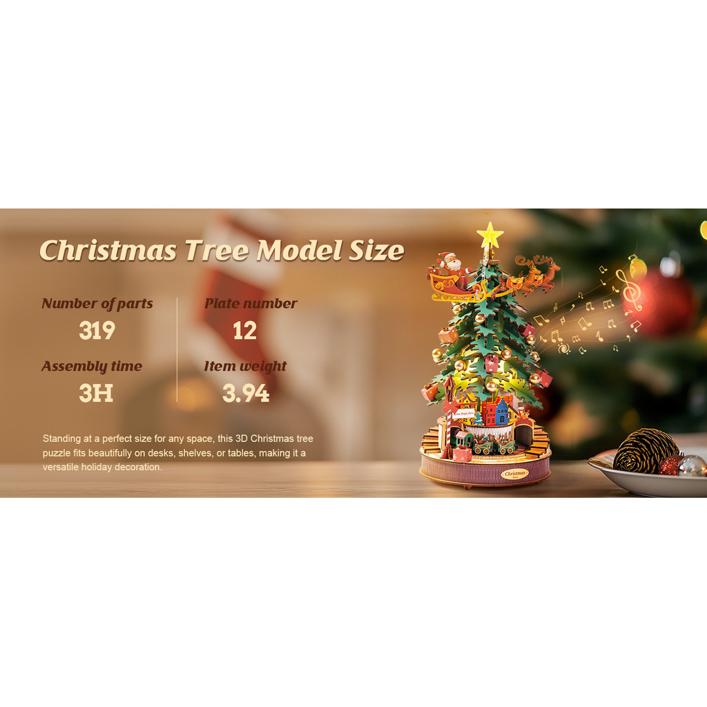 Jual Robotime Rolife Christmas Melody Tree Music Dearmer Boxes 3D ...