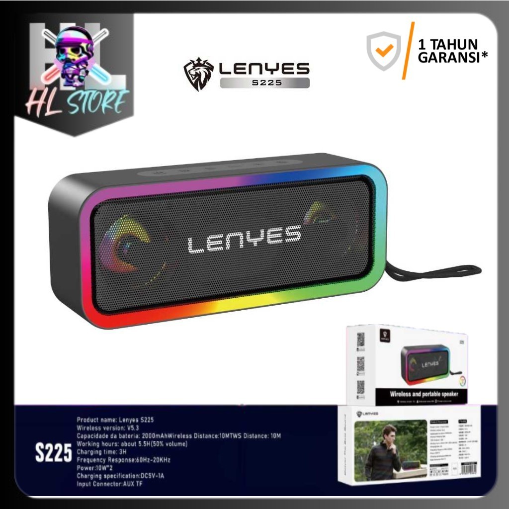 Jual Speaker LENYES S225 20W Wireless Bluetooth V5.3 RGB LED Light ...