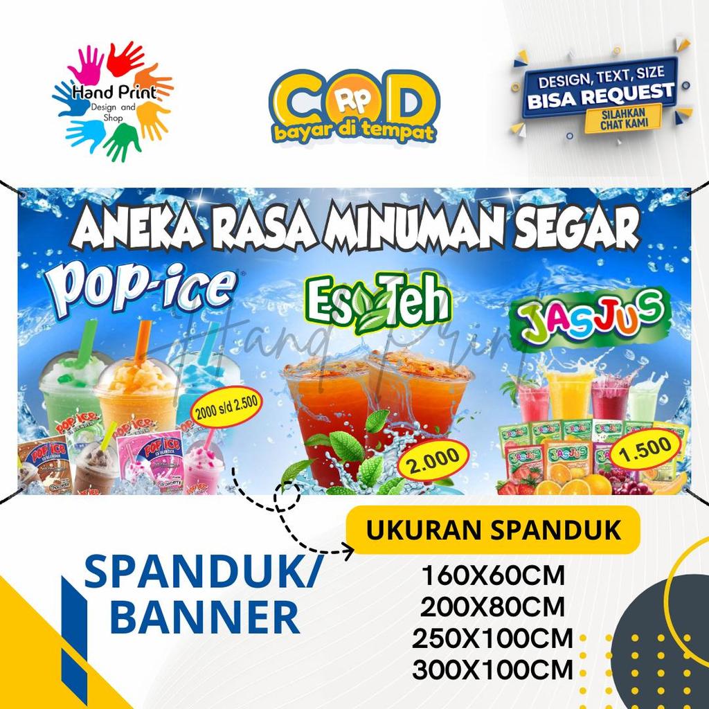 Jual Cetak Spanduk Banner Aneka Minuman Segar MMT Spanduk Custom ...