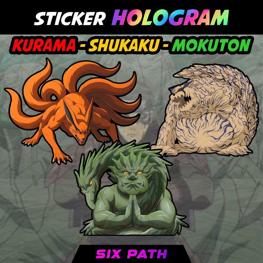 Jual Stiker Hologram Kurama Naruto Shukaku Gaara Mokuton hashirama ...