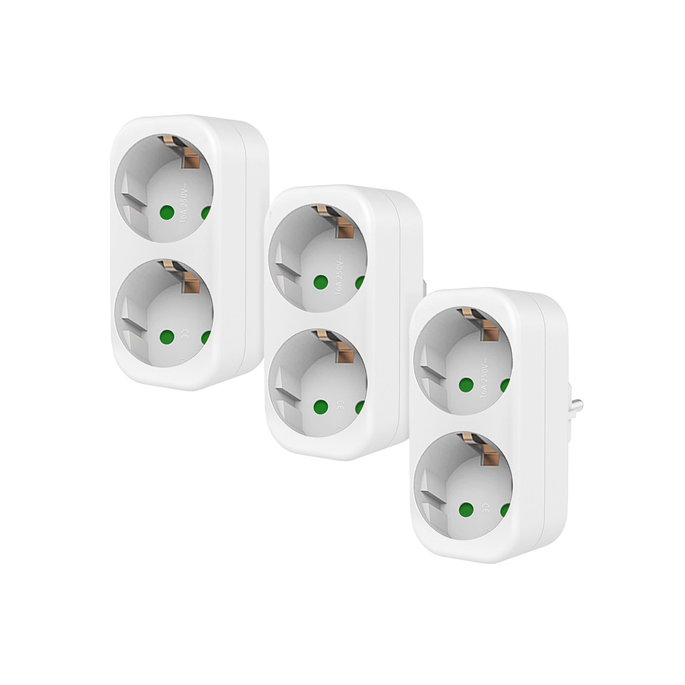 Jual Pack of 3 Multiple Sockets without Cable, Double Plug for Socket ...