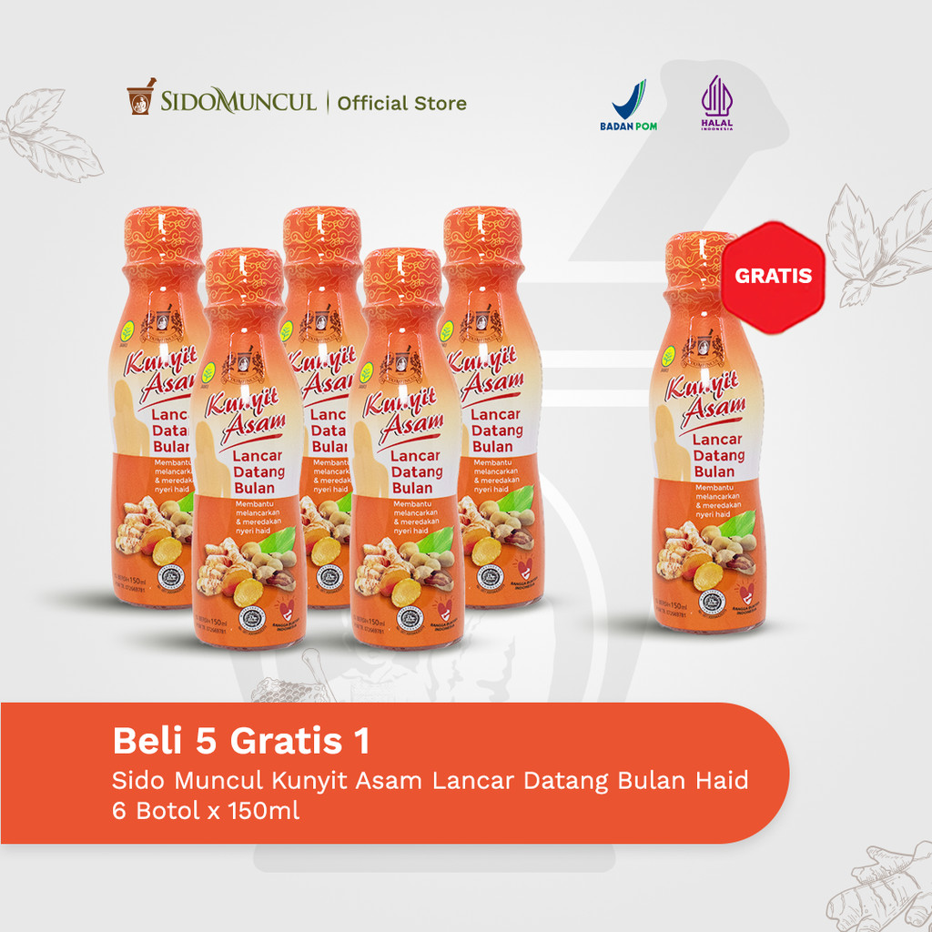 Jual [Beli 5 Gratis 1] Sido Muncul Kunyit Asam Lancar Datang Bulan Haid ...