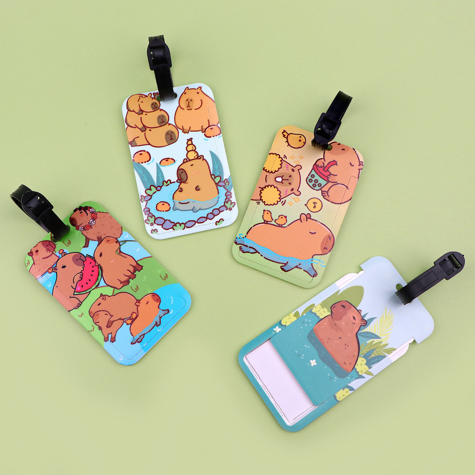 Jual Cute Capybara Luggage Tags Suitcase ID Address Name Holder Baggage ...
