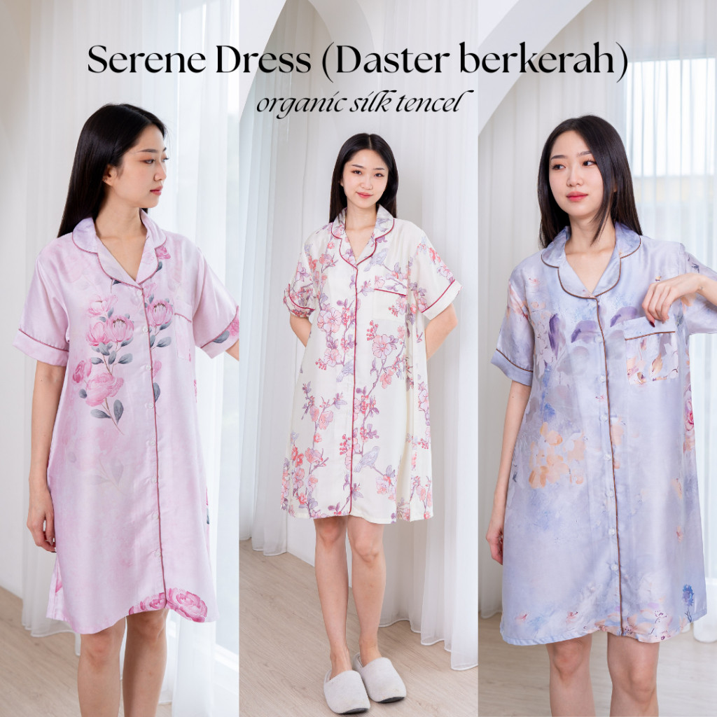Jual Surrell Sleepwear | Serene Dress - Sleep dress MOTIF (berkerah ...
