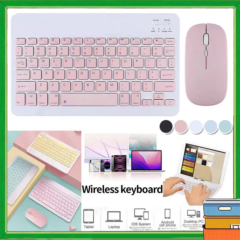 Jual 10 Inch 3 in 1 Wireless Bluetooth Keyboard Mouse Set Portable and ...