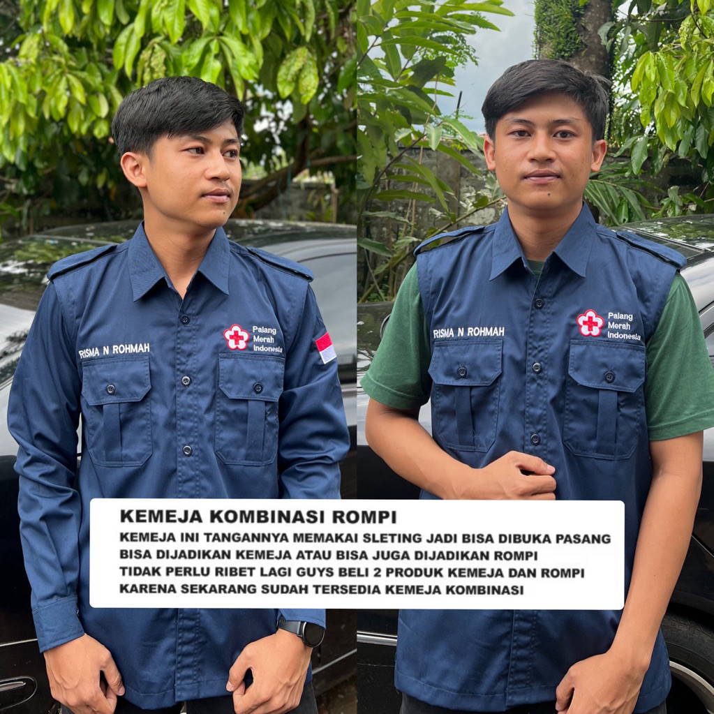 Jual DELISTORE CUSTOM KEMEJA PDL KOMBINASI ROMPI BORDIR/KEMEJA 2in1 ...