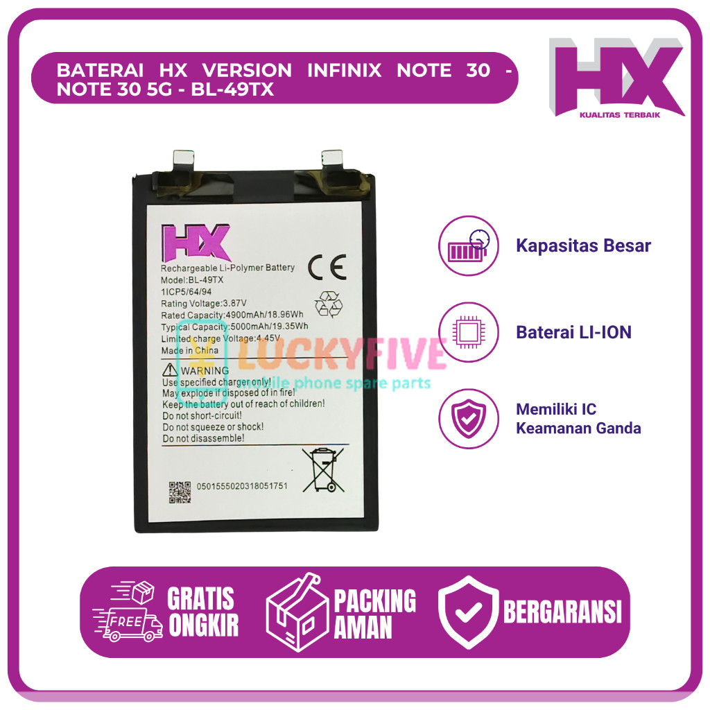 Jual Baterai Infinix Note 30 4G X6833 / Note 30 5G X6711 BL-49TX Batre ...