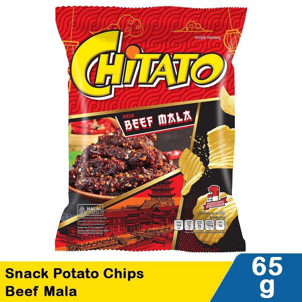 Jual CHITATO SNACK POTATO CHIPS BEEF MALA 65g | Shopee Indonesia